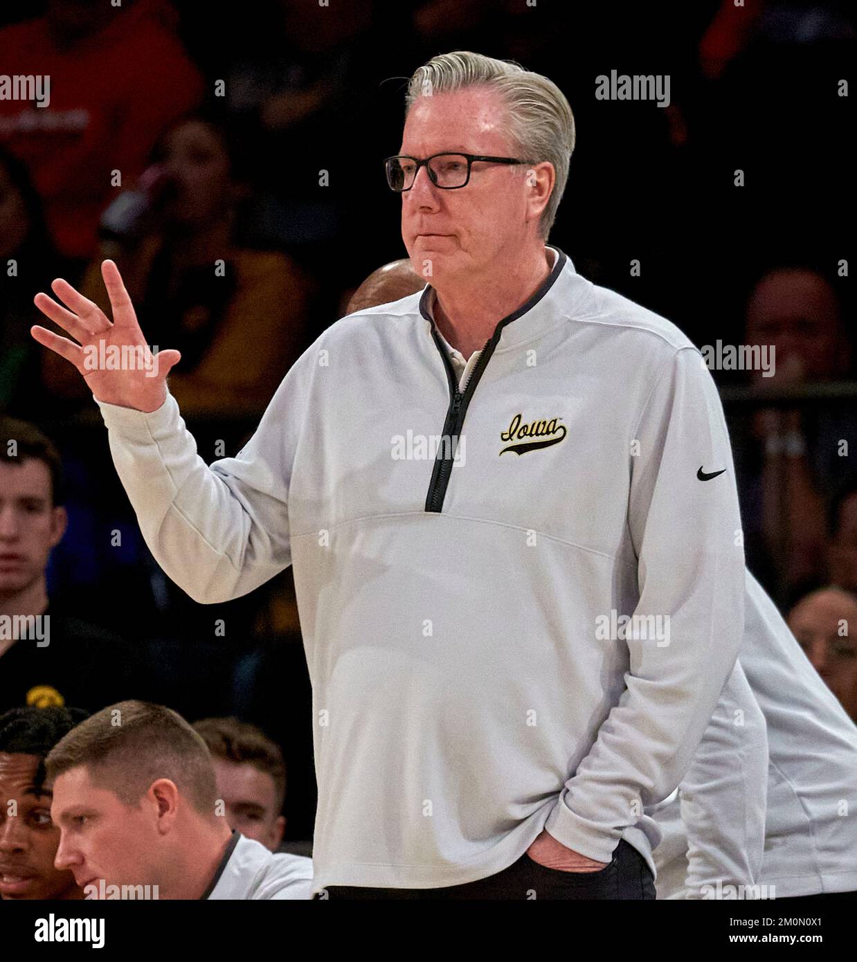 New York City, US, Dec 6, 2022. Iowa Hawkeyes head coach Fran McCaffery ...
