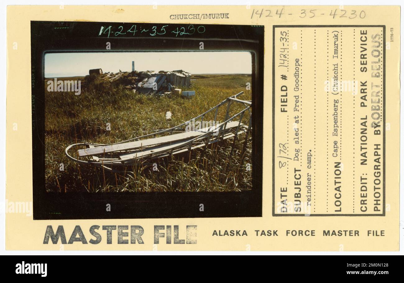 Dog sled at Fred Goodhope reindeer camp. Alaska Task Force Photographs ...