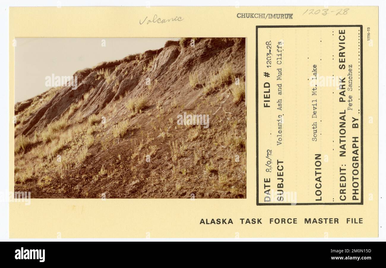 Volcanic ash and mud cliffs. Alaska Task Force Photographs Stock Photo ...