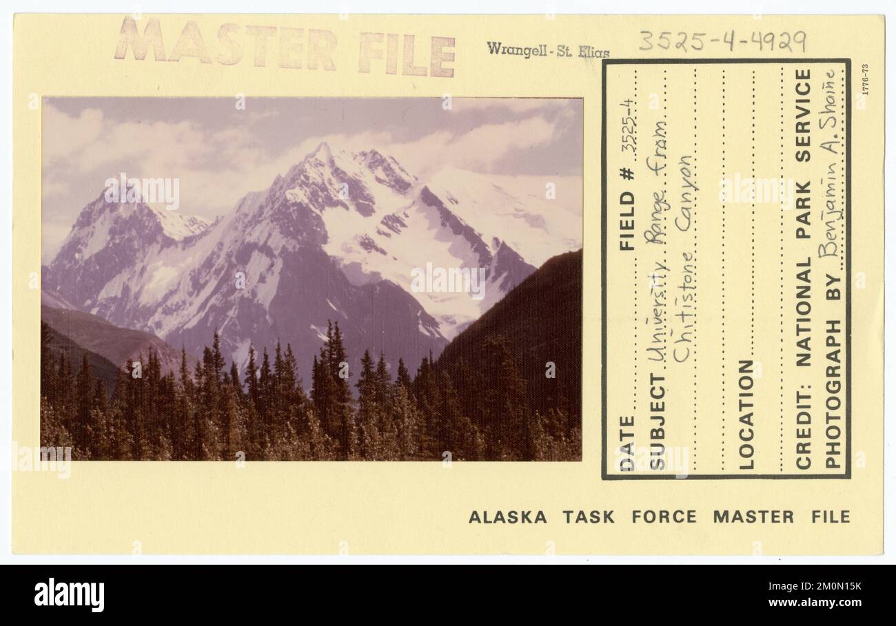 University Range from Chitistone Canyon. Alaska Task Force Photographs ...