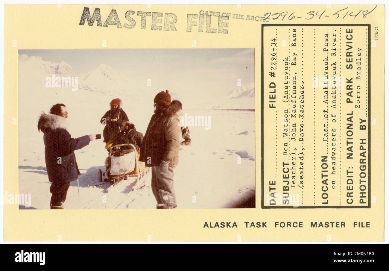 Don Watson (Anaktuvuk Teacher), John Kauffmann, Ray Bane (seated), Dave ...