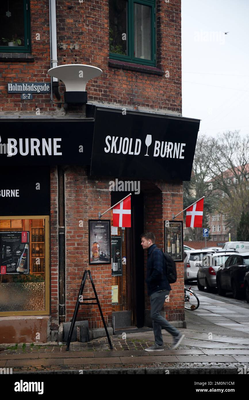 Copenhagen/Denmark/07 December 2022/ Danbish wine stoe Skjold Burne in ...