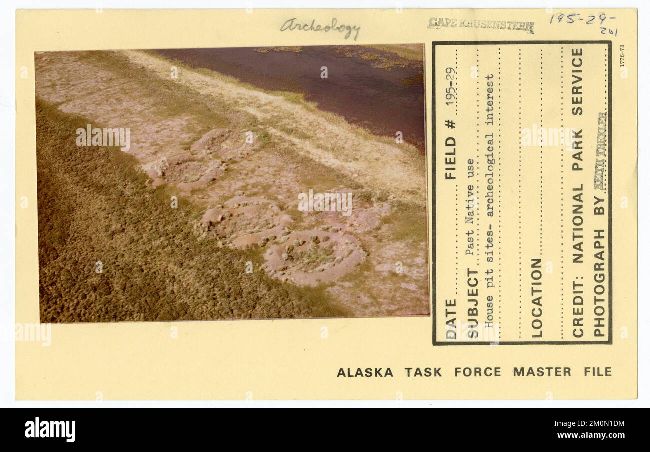 Past Native use house pit sites - archeological interest. Alaska Task ...