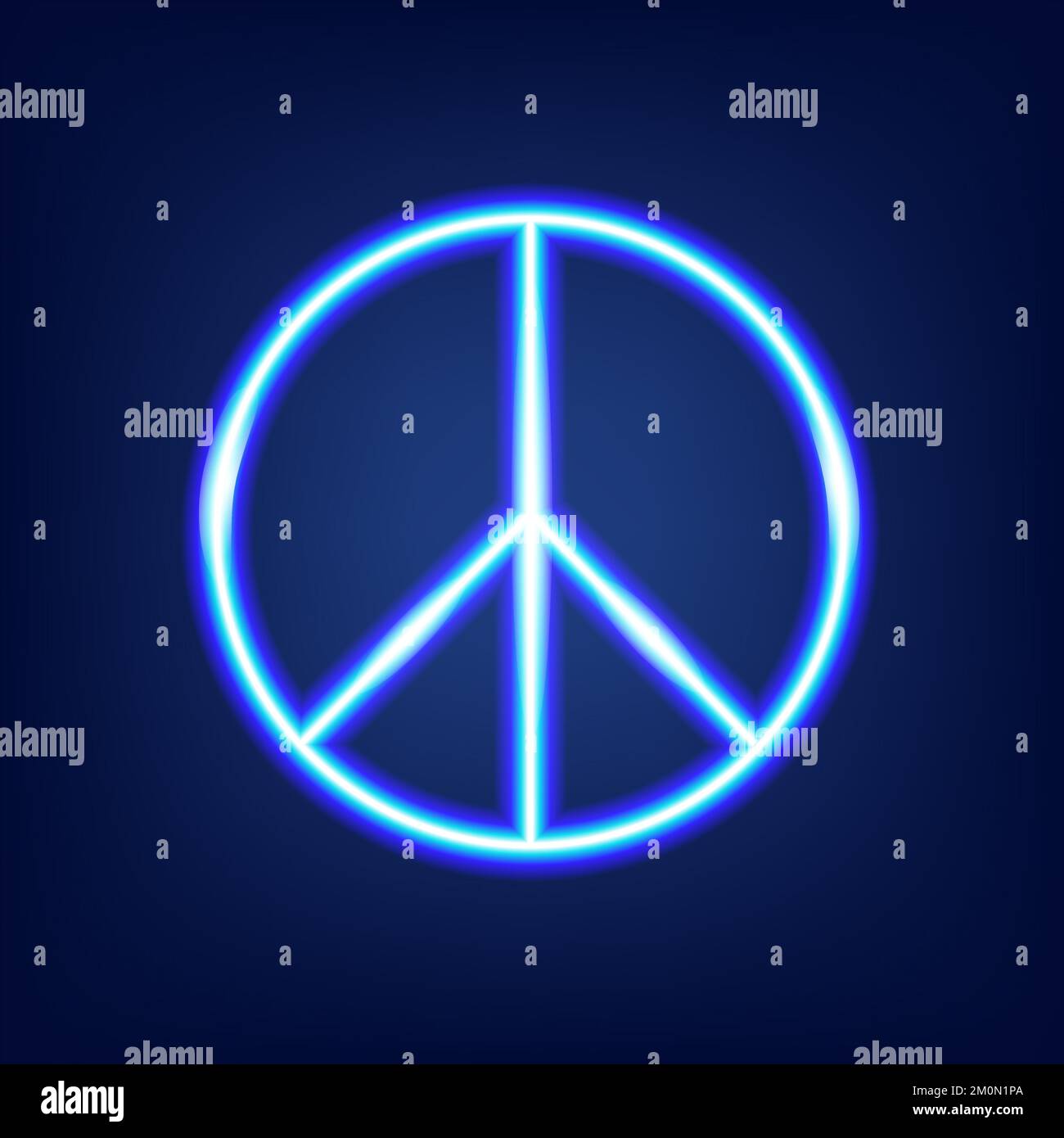 Pacific, blue shining neon round peace symbol Stock Vector Image & Art ...