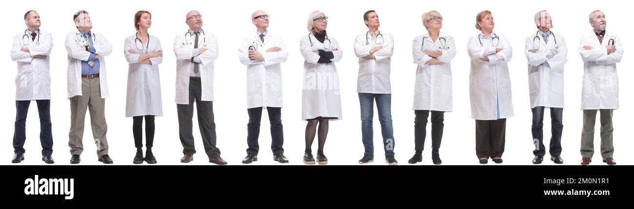 group of doctors standing in full length isolated on white Stock Photo ...