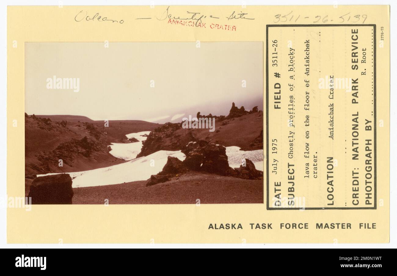 Ghostly profiles of a blocky lava flow on the floor of Aniakchak Crater ...
