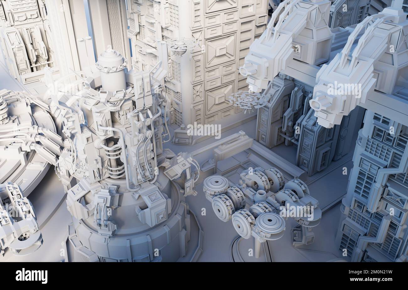 Fantastic high-tech city. 3d render Stock Photo - Alamy