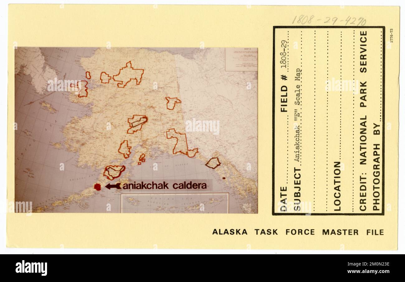 Aniakchak "E" scale map. Alaska Task Force Photographs Stock Photo - Alamy