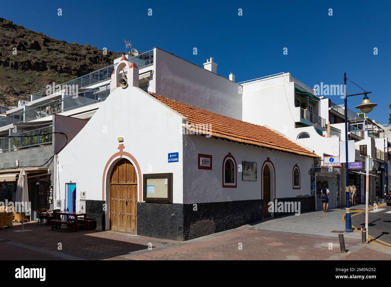 The church of San Juan ( Iglesia de San Juan) in Puerto de Mogan, Gran ...