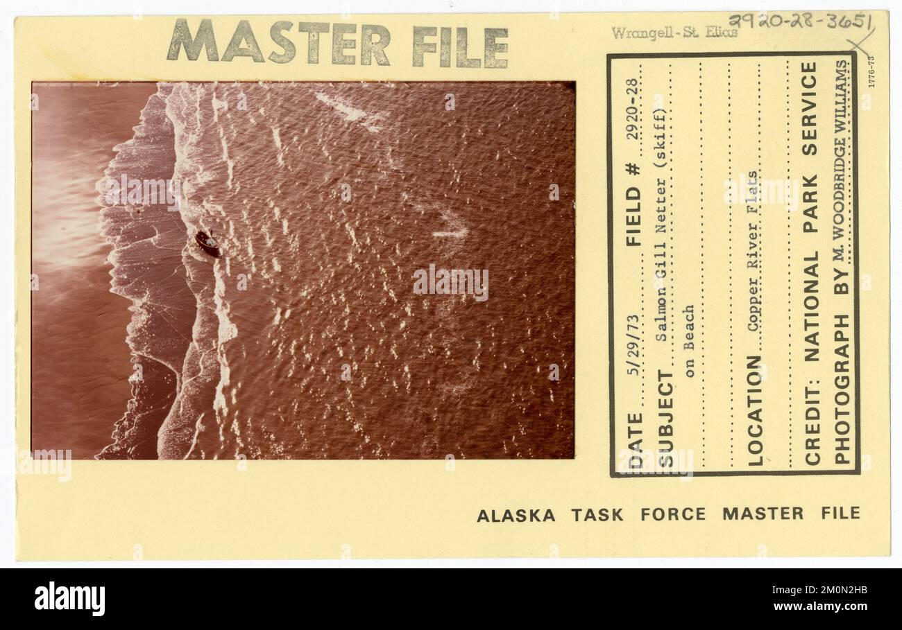 Salmon gill netter (skiff) on beach. Alaska Task Force Photographs ...