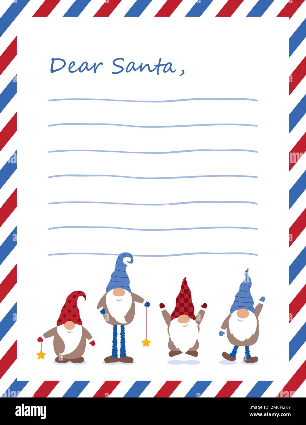 christmas wish list letter to santa claus for kids Stock Vector Image ...