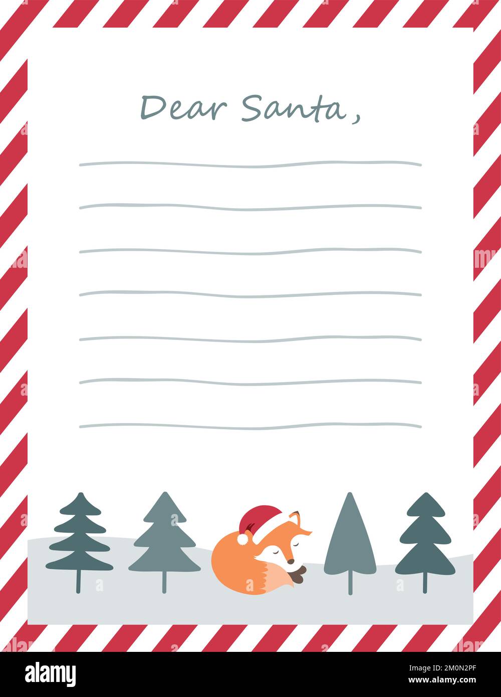 christmas wish list letter to santa claus for kids Stock Vector Image ...
