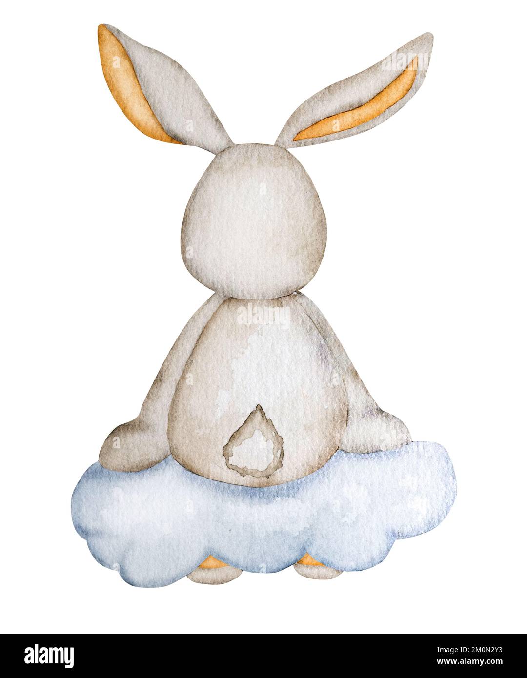 Cute watercolor bunny rabbit paintings for postcard Stock Photo - Alamy