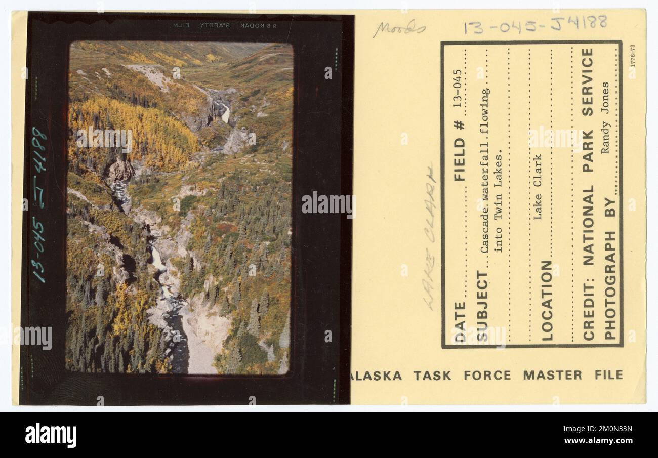 Cascade waterfall flowing into Twin Lakes. Alaska Task Force ...