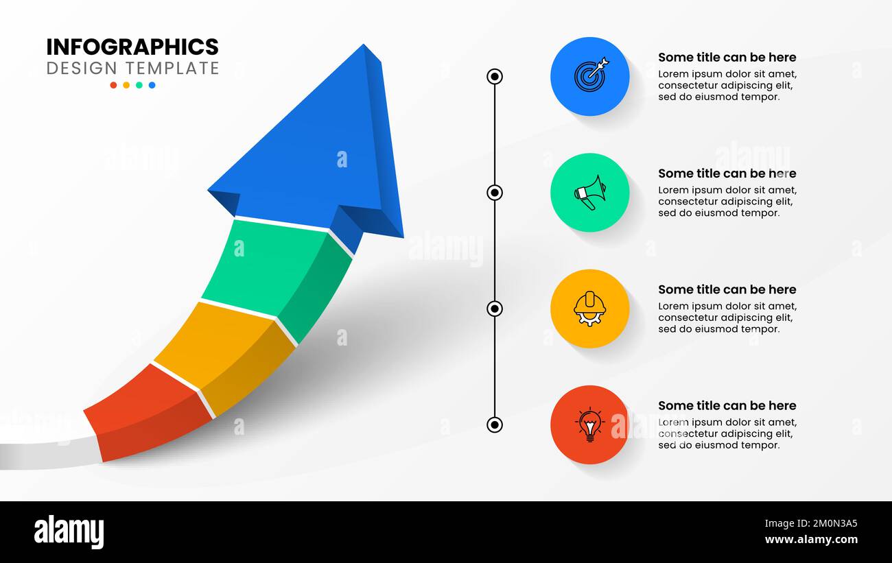 Infographic template with icons and 4 options or steps. 3d arrow. Can ...