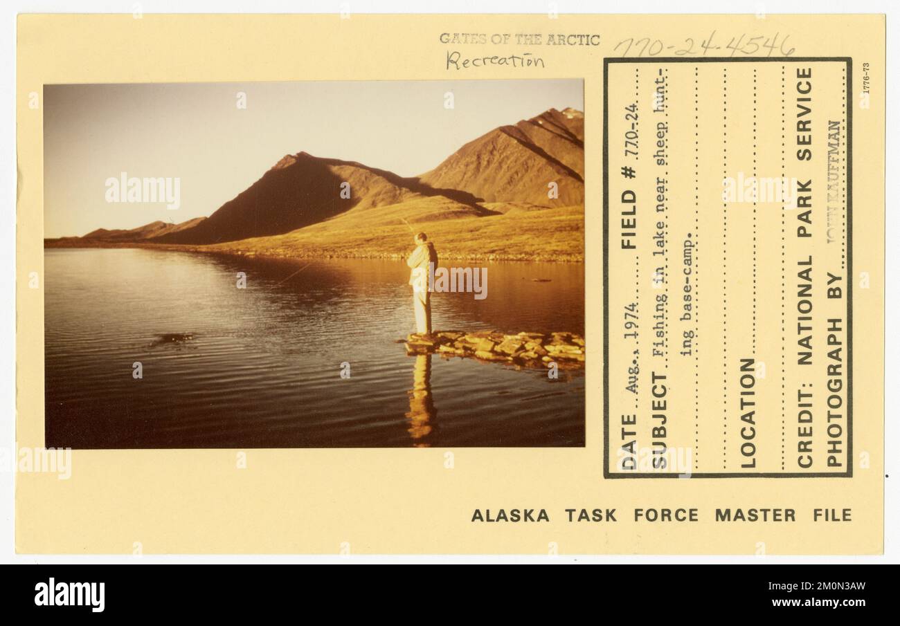 Fishing in lake near sheep hunting base-camp. Alaska Task Force ...