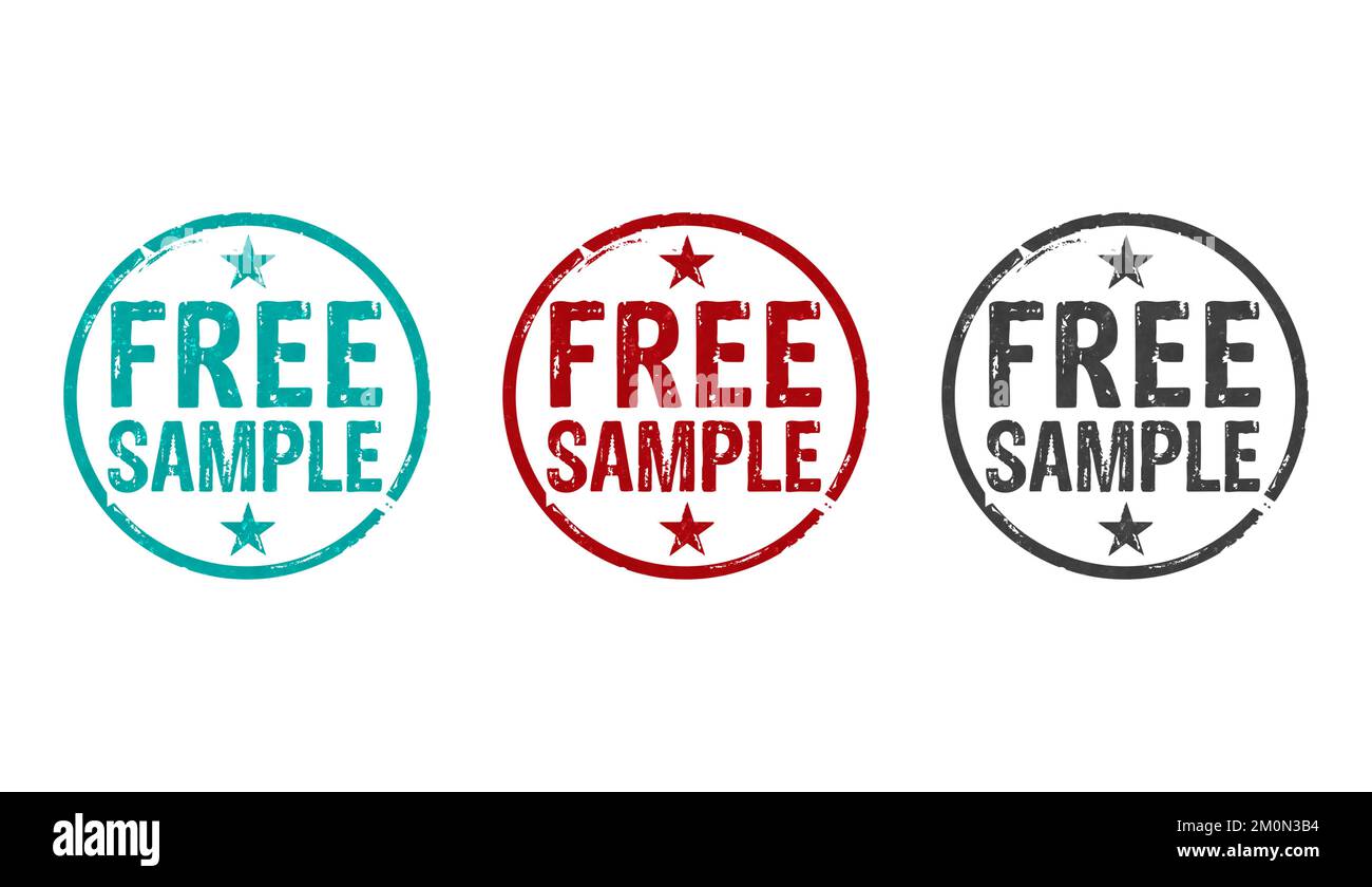 Free sample stamp icons in few color versions. Gratis shopping retail ...