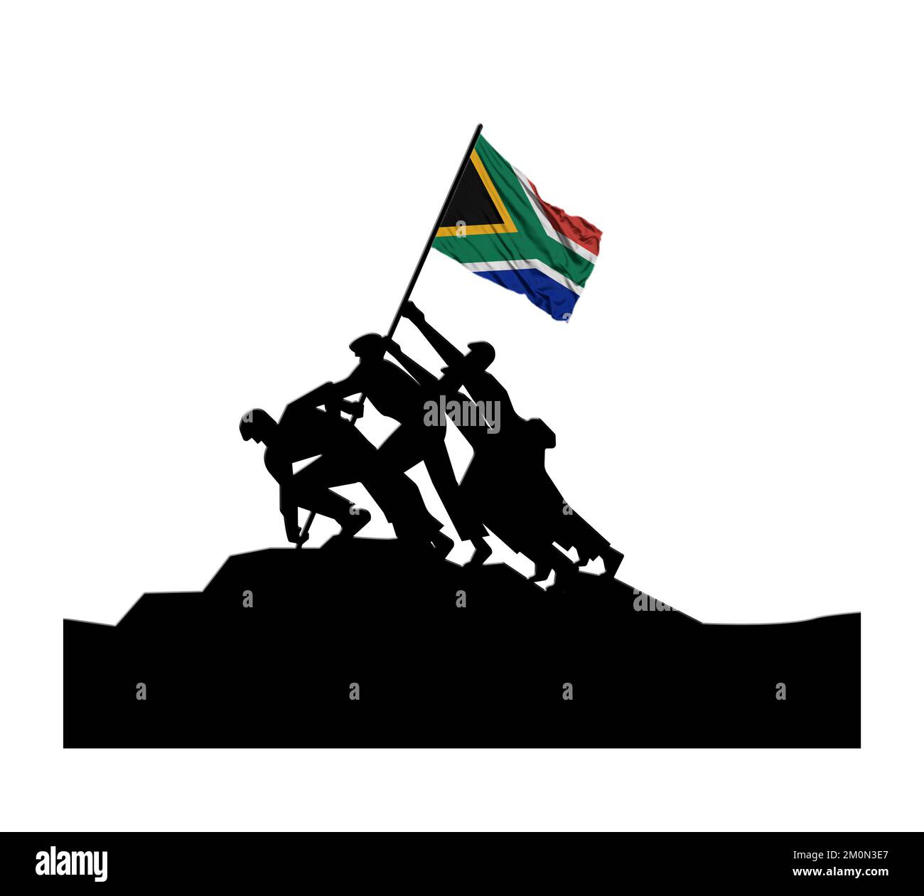 South Africa National flag hoisted by courageous people on National ...