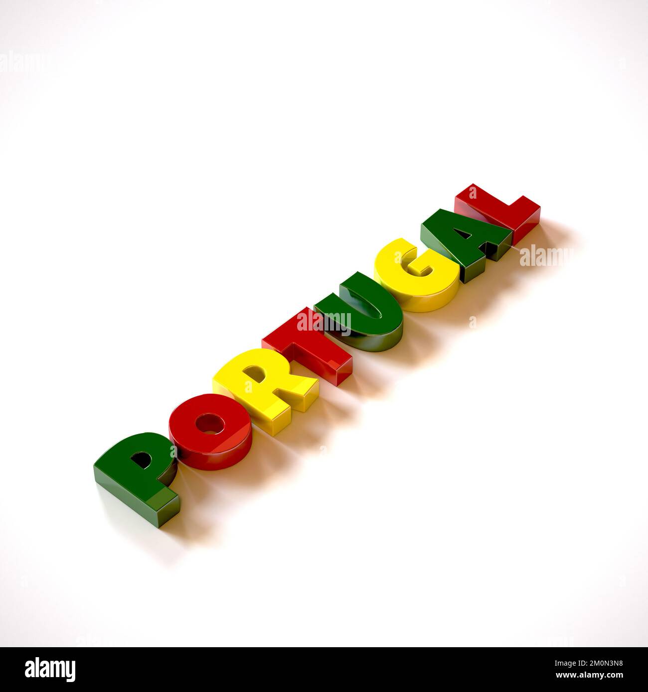 Portugal text lettering 3D illustration banner render Stock Photo - Alamy