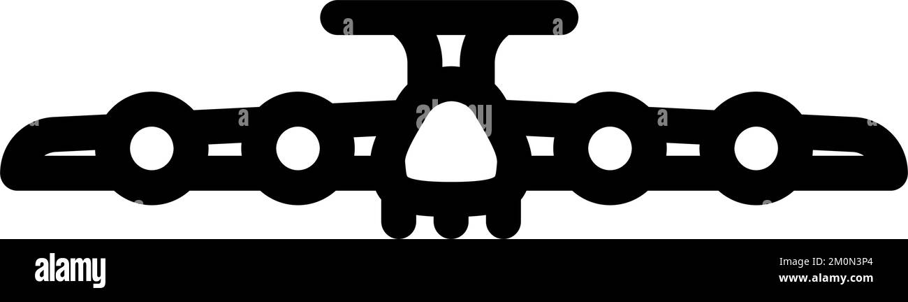 Maritime Patrol Airplane Aircraft Line Icon Vector Illustration