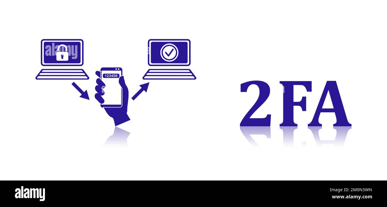 Illustration of a 2fa concept Stock Photo - Alamy
