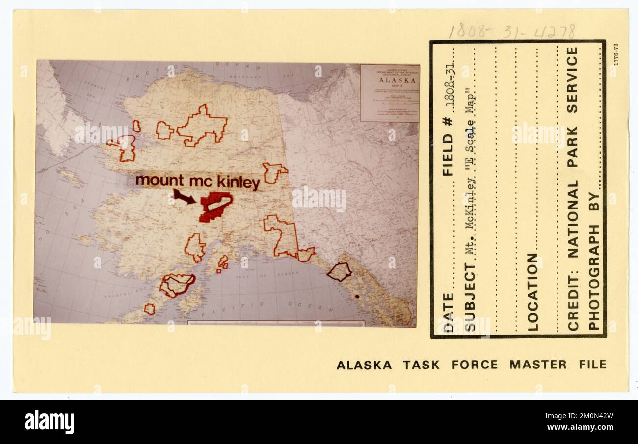 Mount McKinley "E" scale map. Alaska Task Force Photographs Stock Photo ...