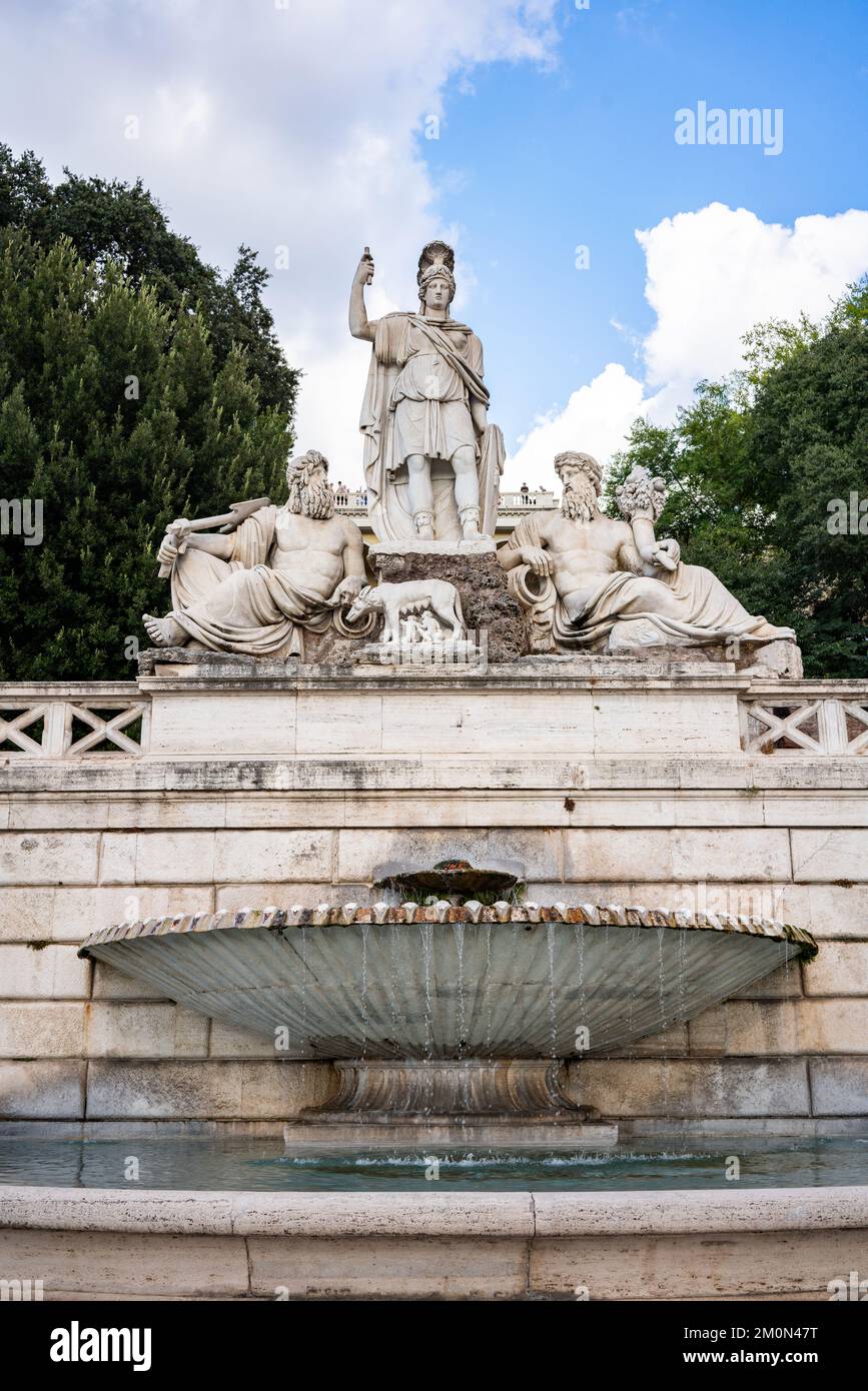 Sculpture in Piazza del Popolo in Rome Italy Stock Photo - Alamy