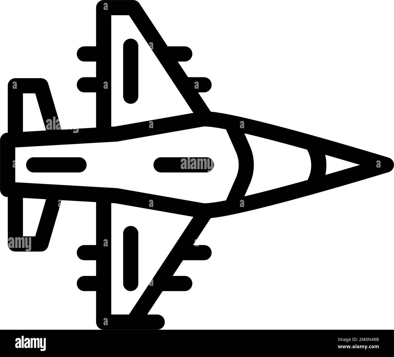 Fighter Jet Airplane Aircraft Line Icon Vector Illustration Outerwear