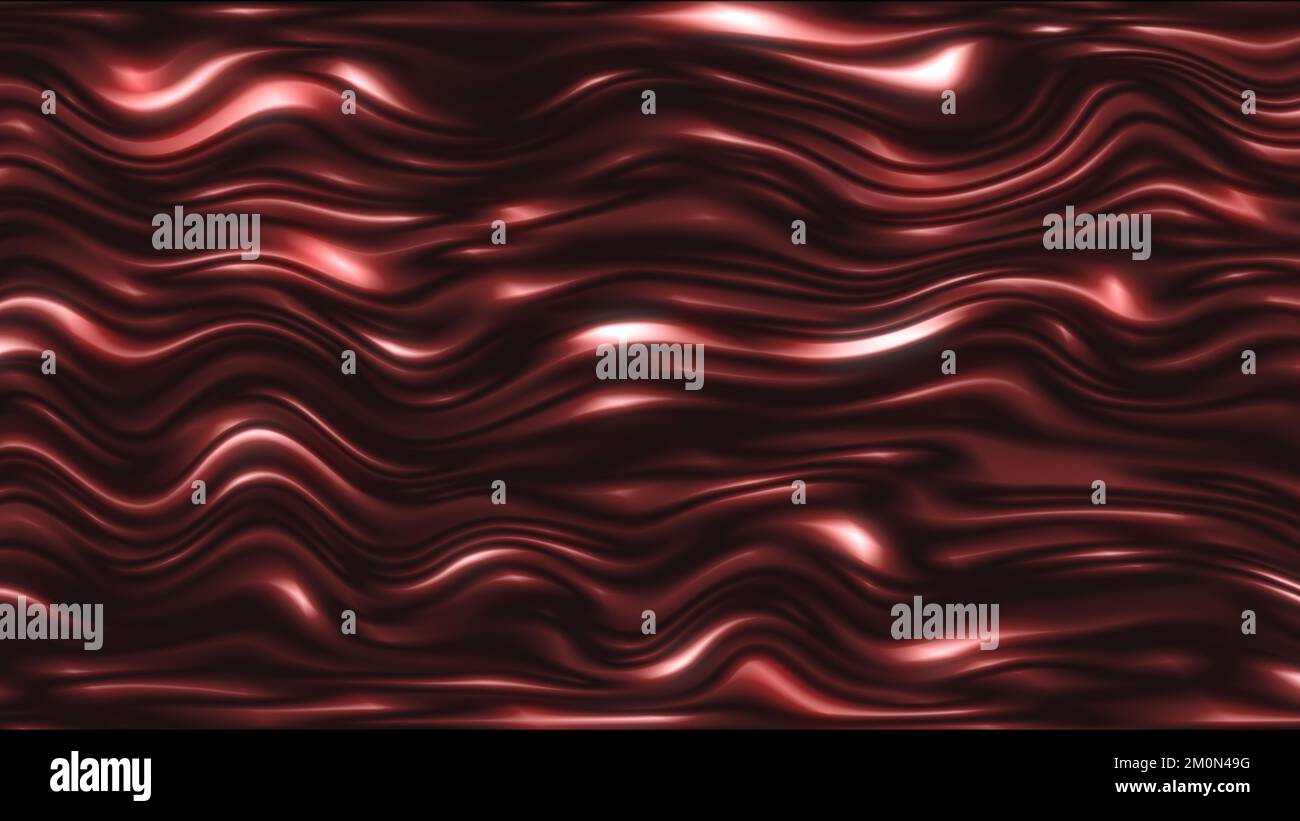 floating red wavy frequency lines on abstract background with 3D ...