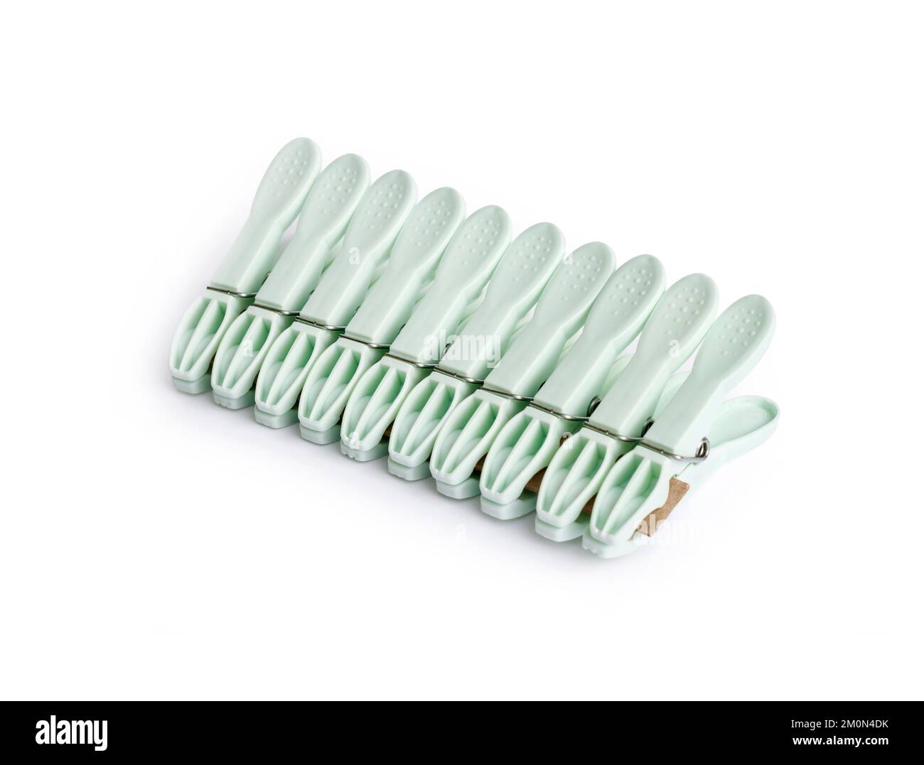 Set of ten clothespins isolated on white background with clipping path ...