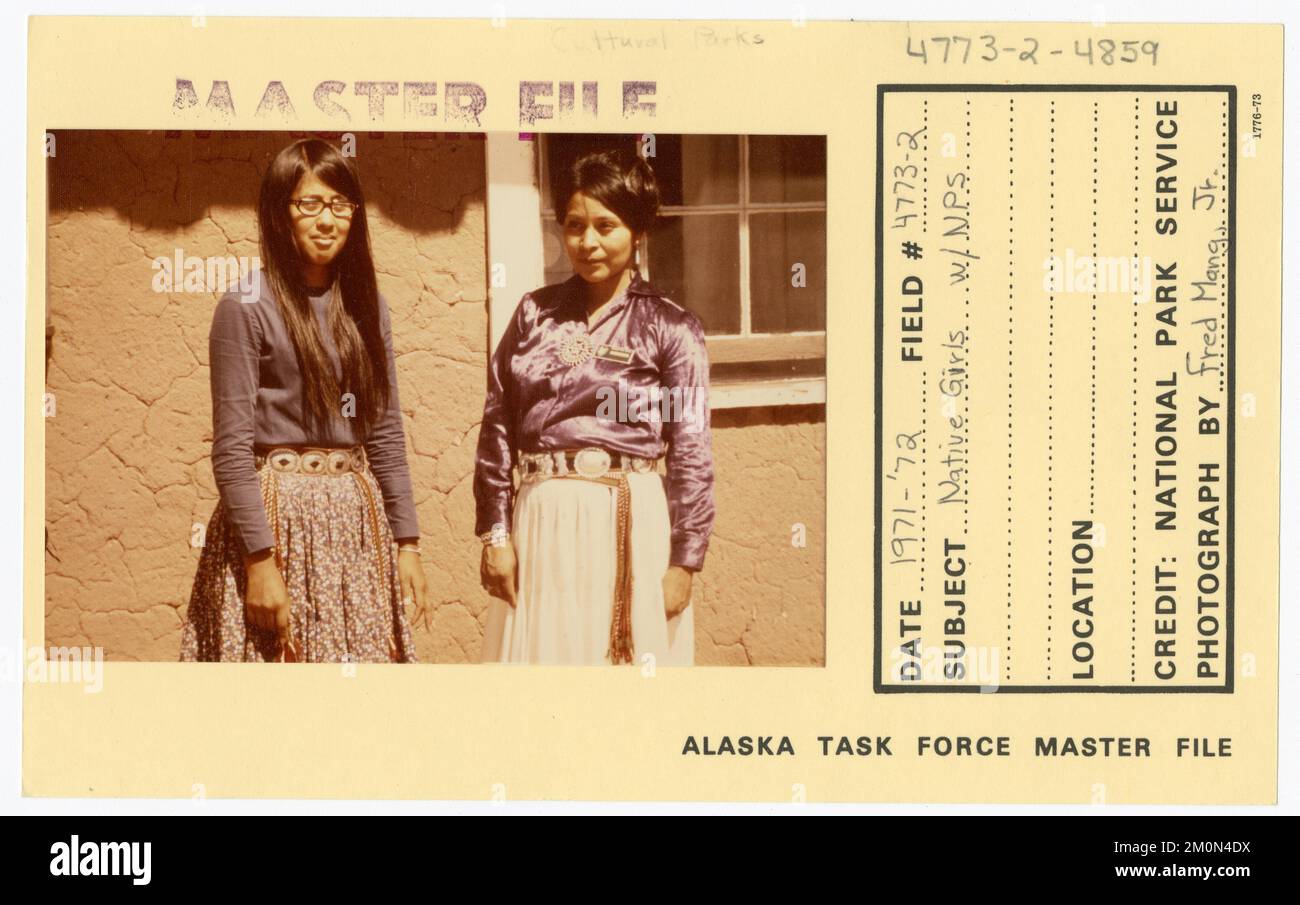 Native girls w/ NPS. Alaska Task Force Photographs Stock Photo - Alamy