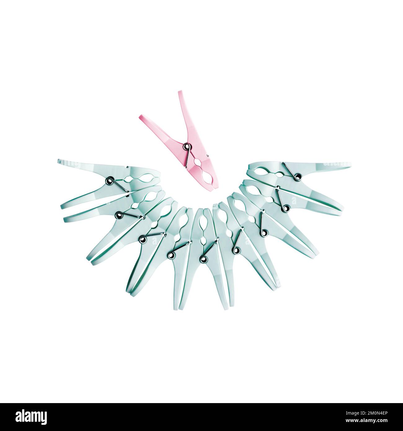 Clothespins isolated on white background with clipping path. One ...