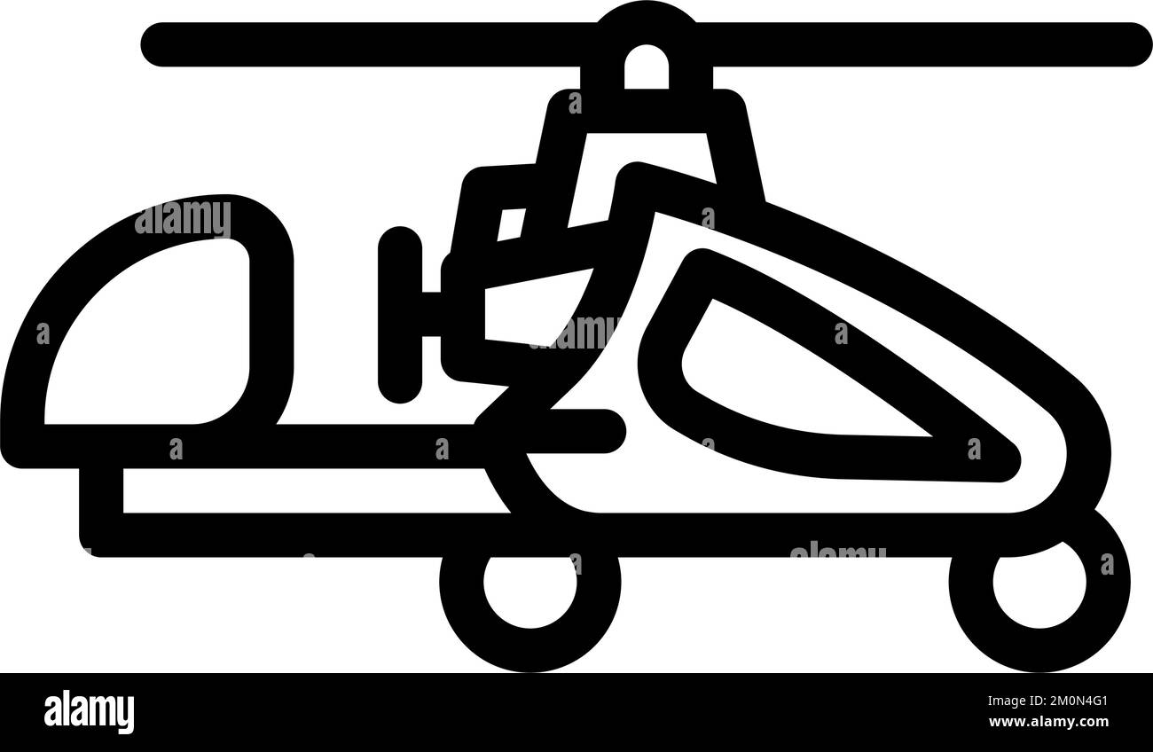 Gyroplane Airplane Aircraft Line Icon Vector Illustration Outerwear