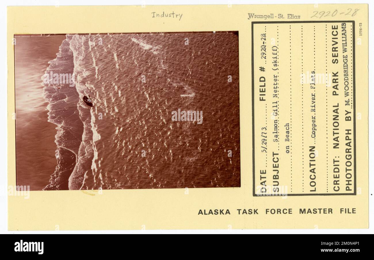 Salmon gill netter (skiff) on beach. Alaska Task Force Photographs ...