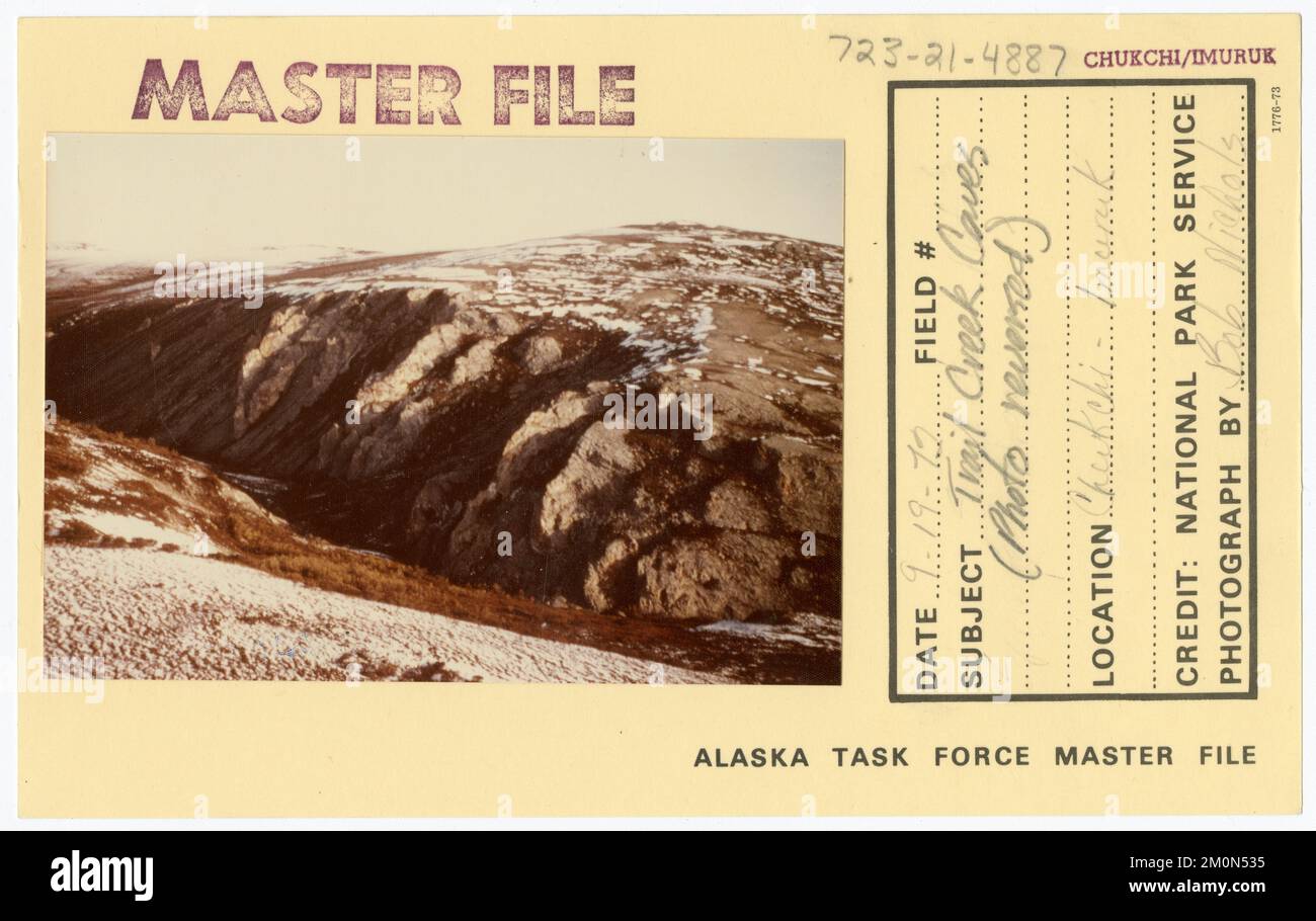 Trail Creek Caves. Alaska Task Force Photographs Stock Photo - Alamy