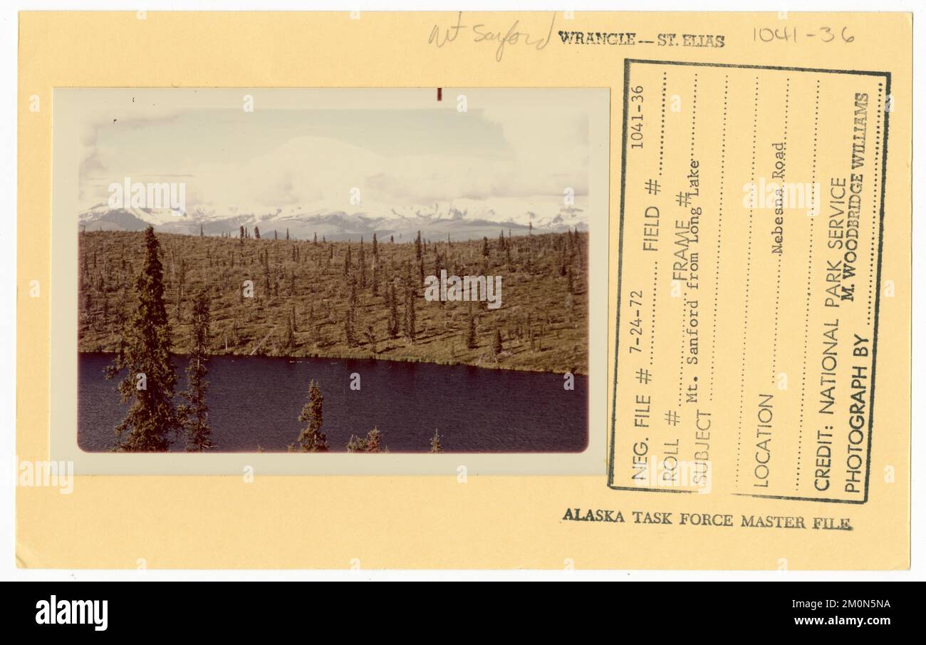 Mount Sanford from Long Lake. Alaska Task Force Photographs Stock Photo ...