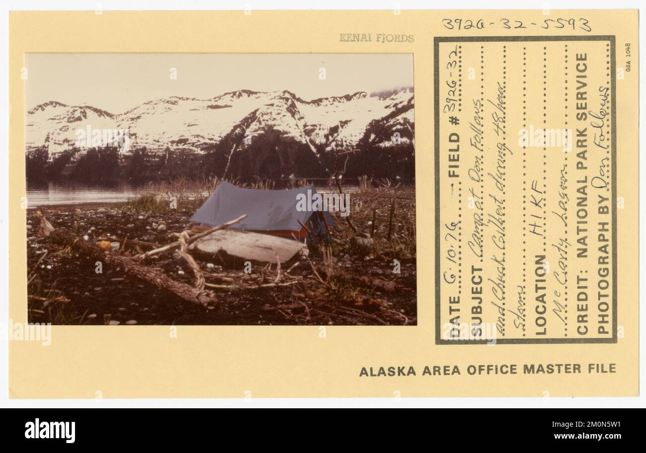 Camp at Don Follows and Chuck Gilbert during 48 hour storm. Alaska Task ...