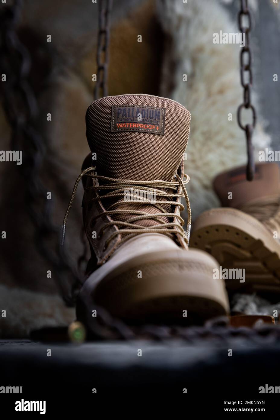 Belgrade, Serbia - November 30, 2022: Palladium boots in brown color ...