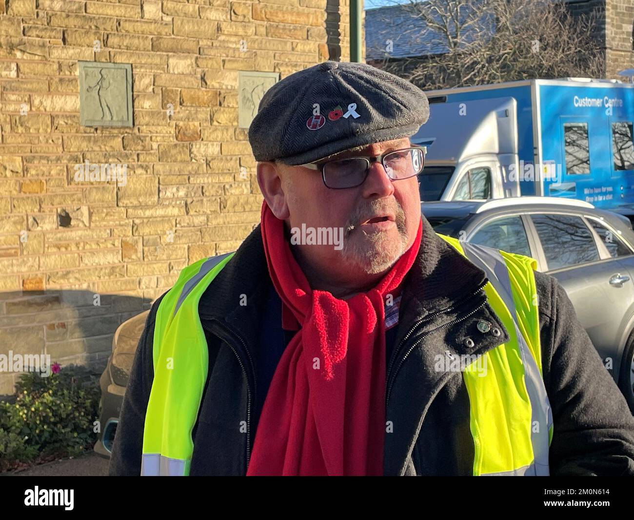 Terry Fox, leader of Sheffield City Council, speaking to media at Lomas ...
