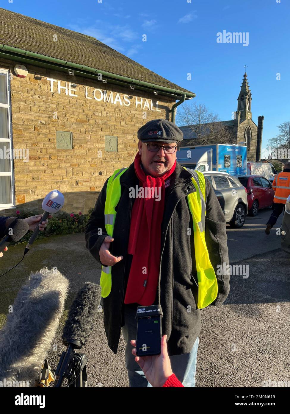 Terry Fox, leader of Sheffield City Council, speaking to media at Lomas ...