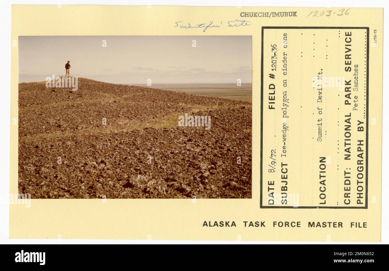Ice-wedge polygon on cinder cone. Alaska Task Force Photographs Stock ...