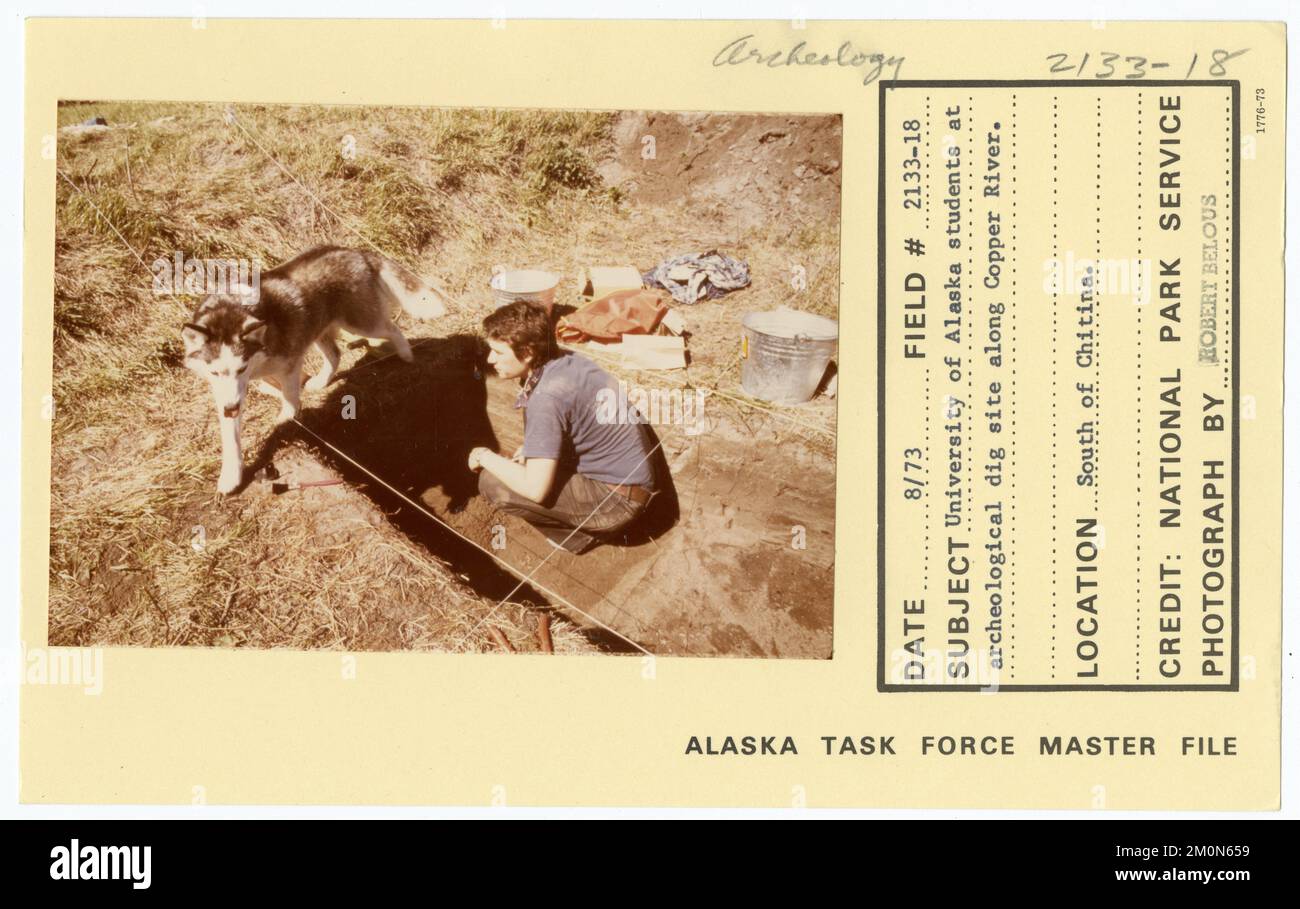 University of Alaska students at archeological dig site along Copper ...