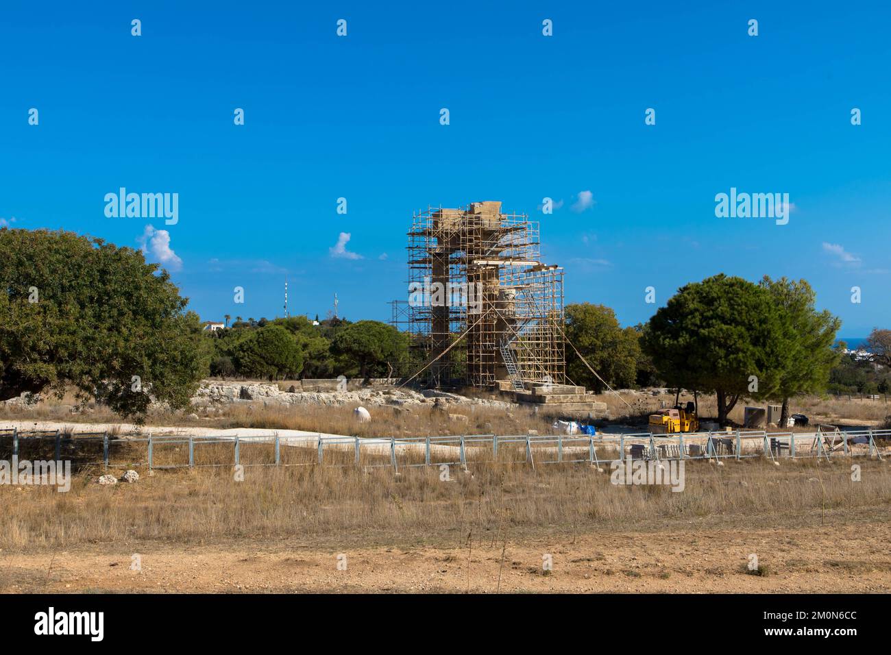 Monte Smith Acropolis of Rhodes. Part of the three-and-a-half column ...