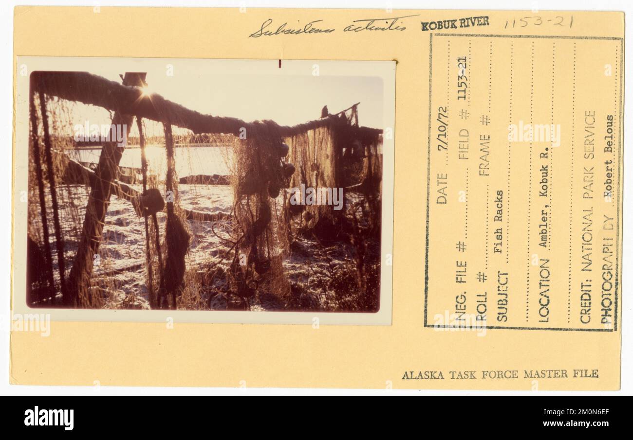 Fish racks. Alaska Task Force Photographs Stock Photo - Alamy