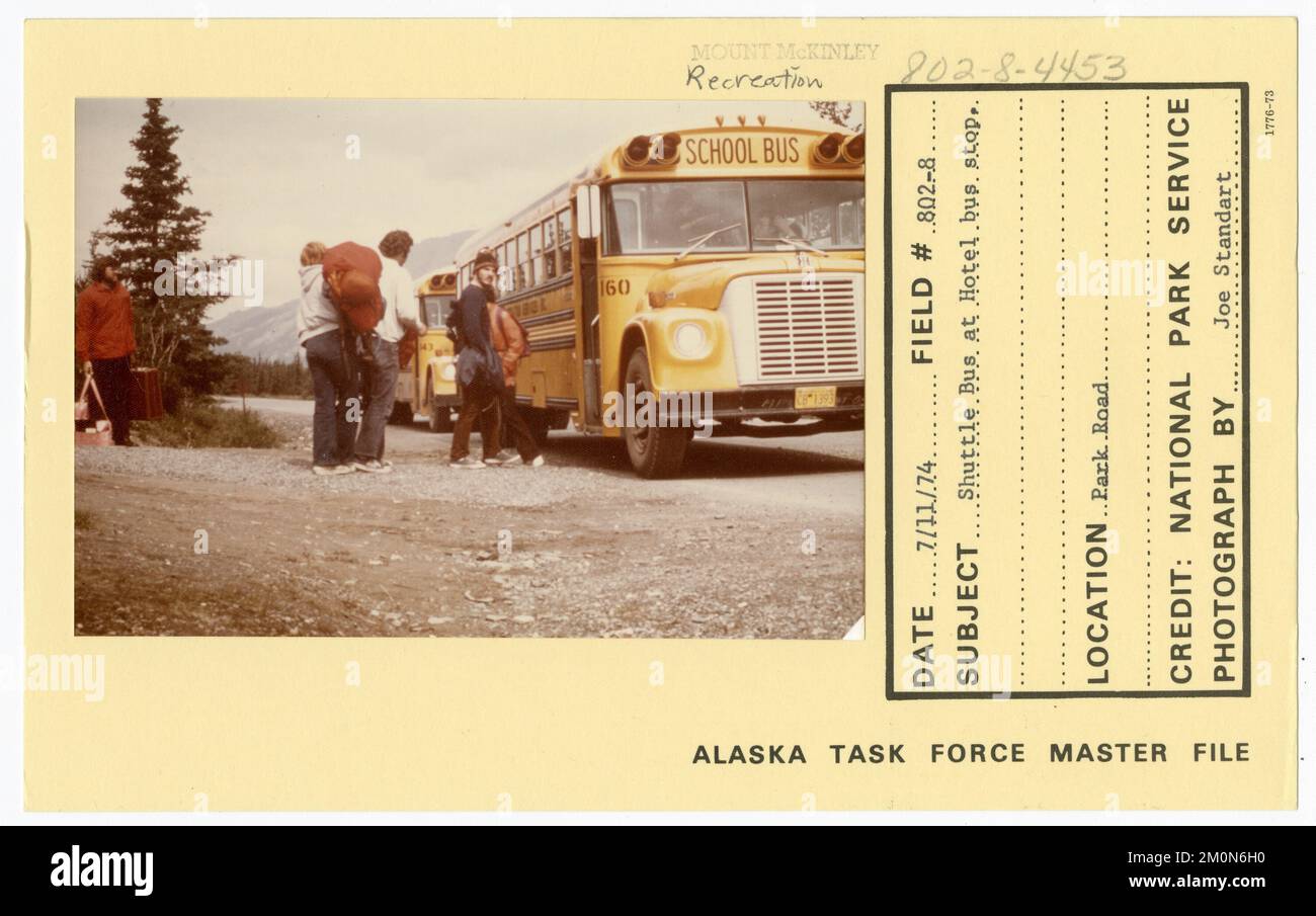 Shuttle bus at hotel bus stop. Alaska Task Force Photographs Stock ...
