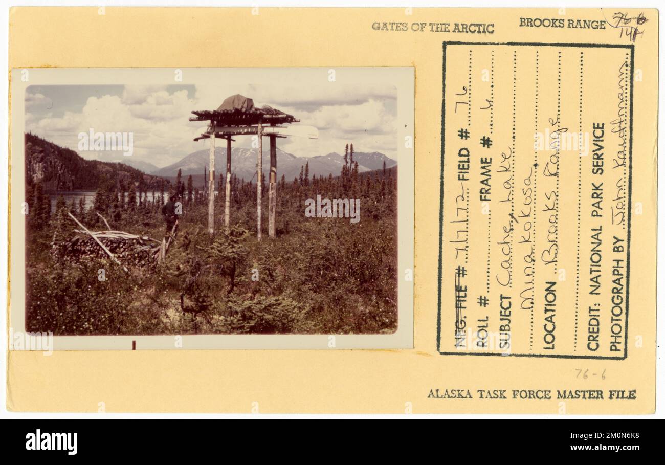 Cache, Lake Minakokosa. Alaska Task Force Photographs Stock Photo - Alamy