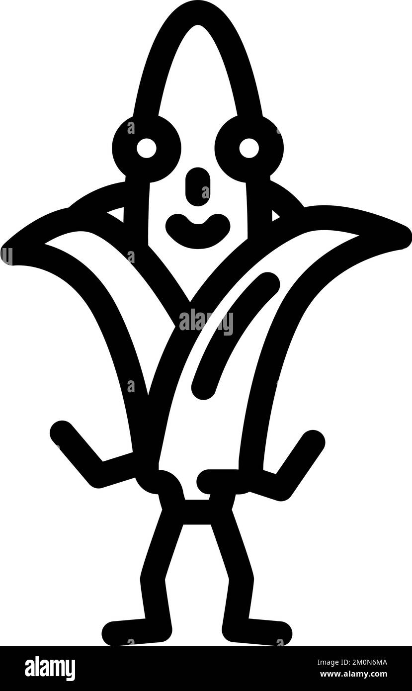 corn character line icon vector illustration Stock Vector Image & Art ...