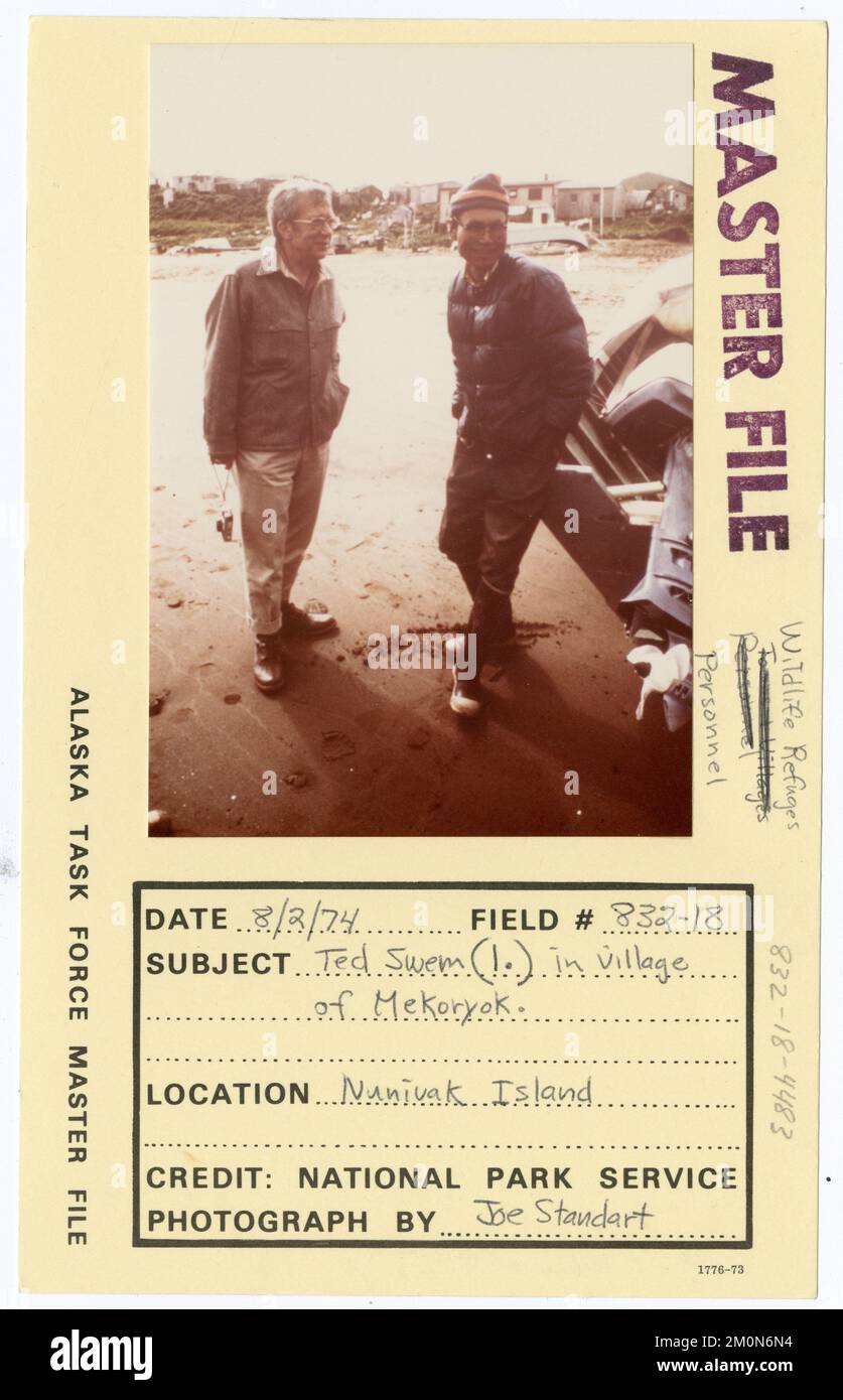 Ted Swem (l) in village of Mekoryok. Alaska Task Force Photographs ...