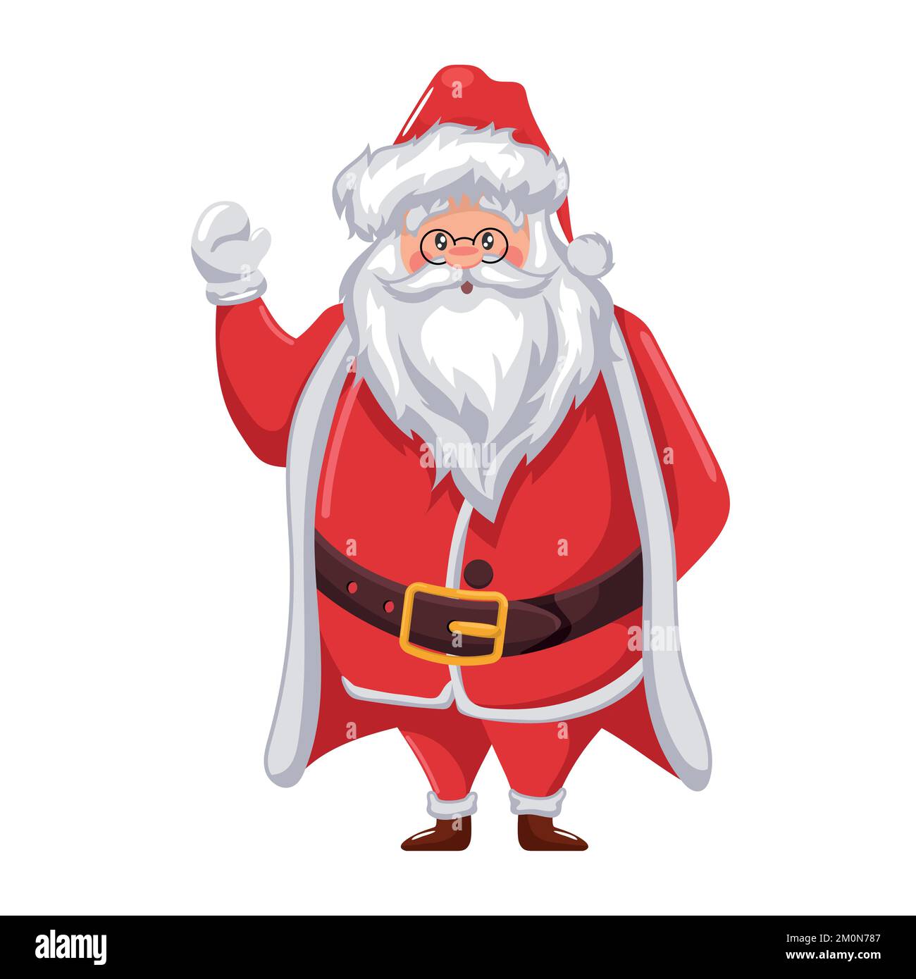 Design of santa claus cartoon with hat and christmas suit for merry ...
