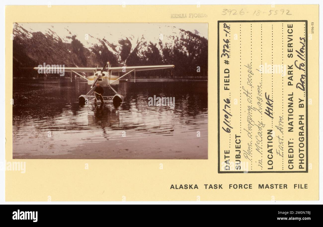 Plane dropping off people in McCarly Lagoon. Alaska Task Force ...